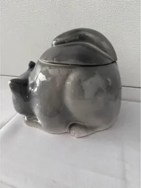 Other | Vintage Grey Ceramic Cat Cookie Jar | Poshmark